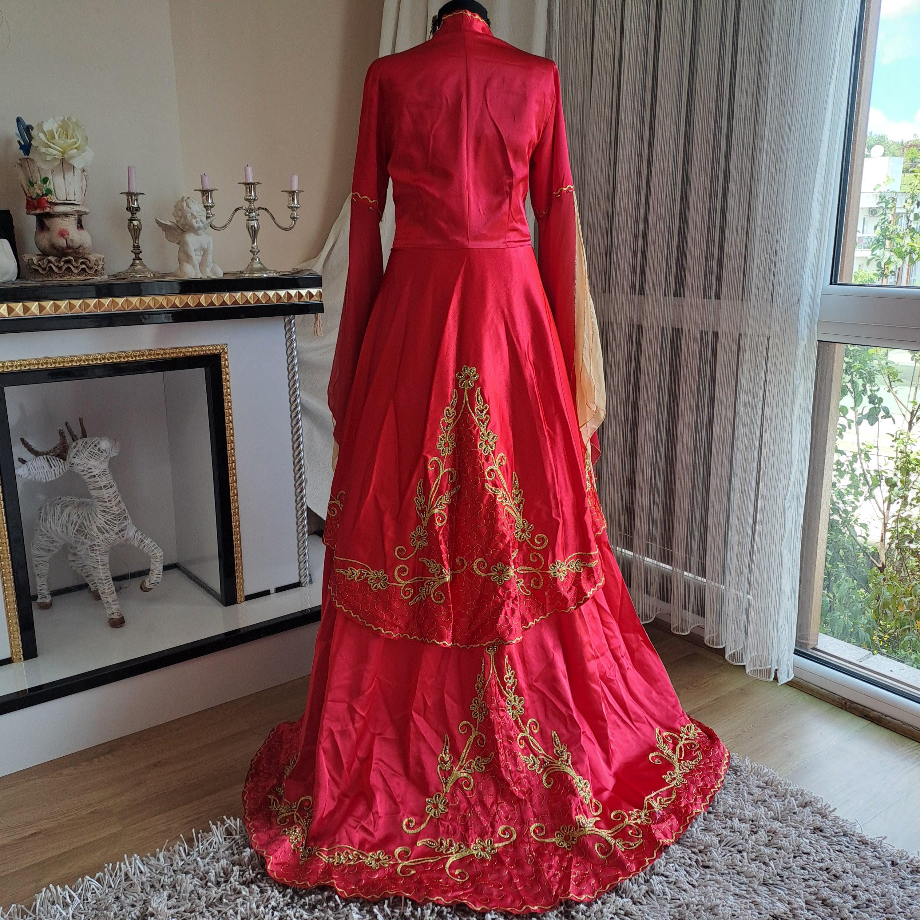 Vintage Red Turkish Kaftan Dress: Ottoman Wedding Costume S-M - Etsy