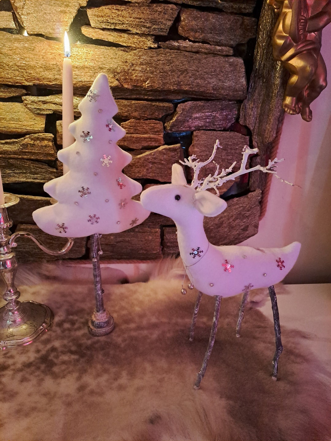 Christmas Tree and Deer Pattern Christmas DEER PDF Fabric Christmas ...