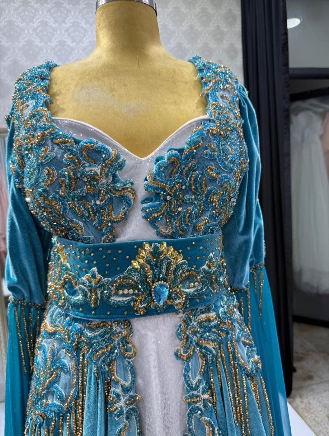 Vintage Velvet Turkish Wedding Dress: Red Bindalli Kaftan, Ottoman ...
