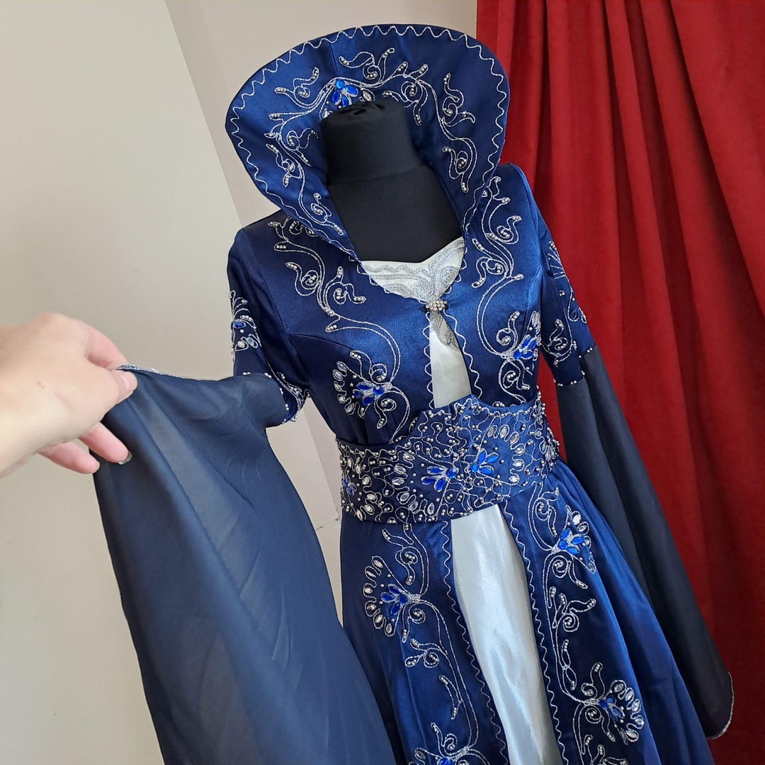 Traditional Vintage Blue Turkish Wedding Dress Red Bindalli Turkish ...