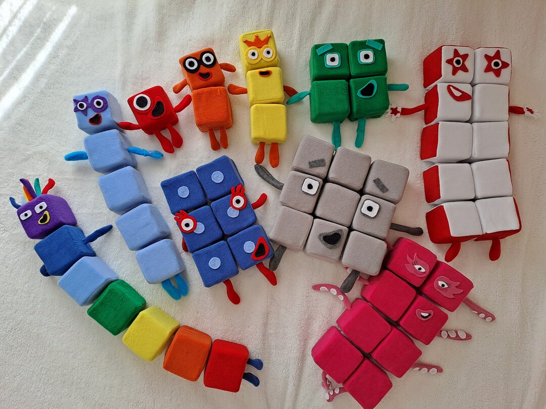 Numberblocks Plush Toy Set: Soft, Colorful Math Learning Cubes - Etsy