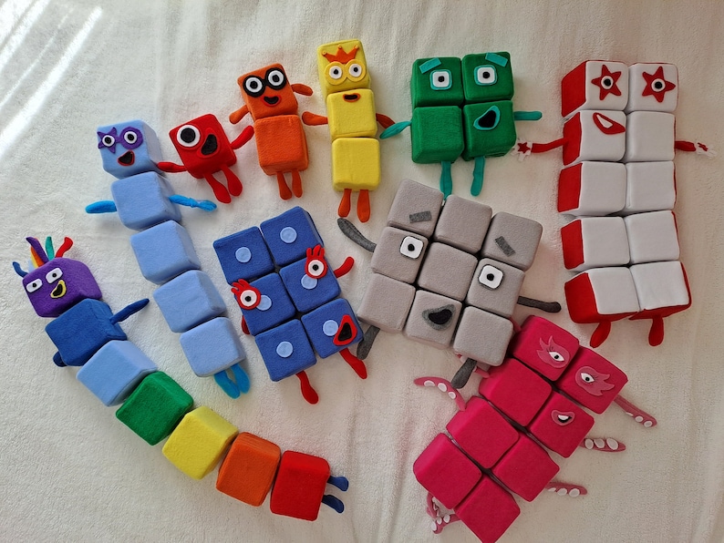 Numberblocks Plush Toy Set: Soft Math Learning Cubes, 3" Square - Etsy