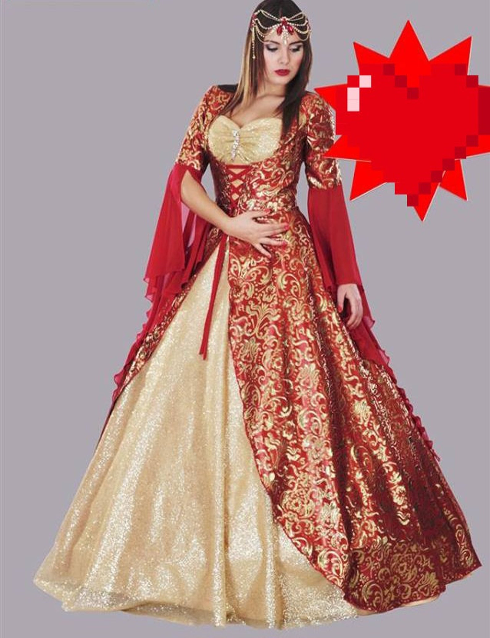Vintage Red Turkish Wedding Dress: Ottoman Style XS-S - Etsy