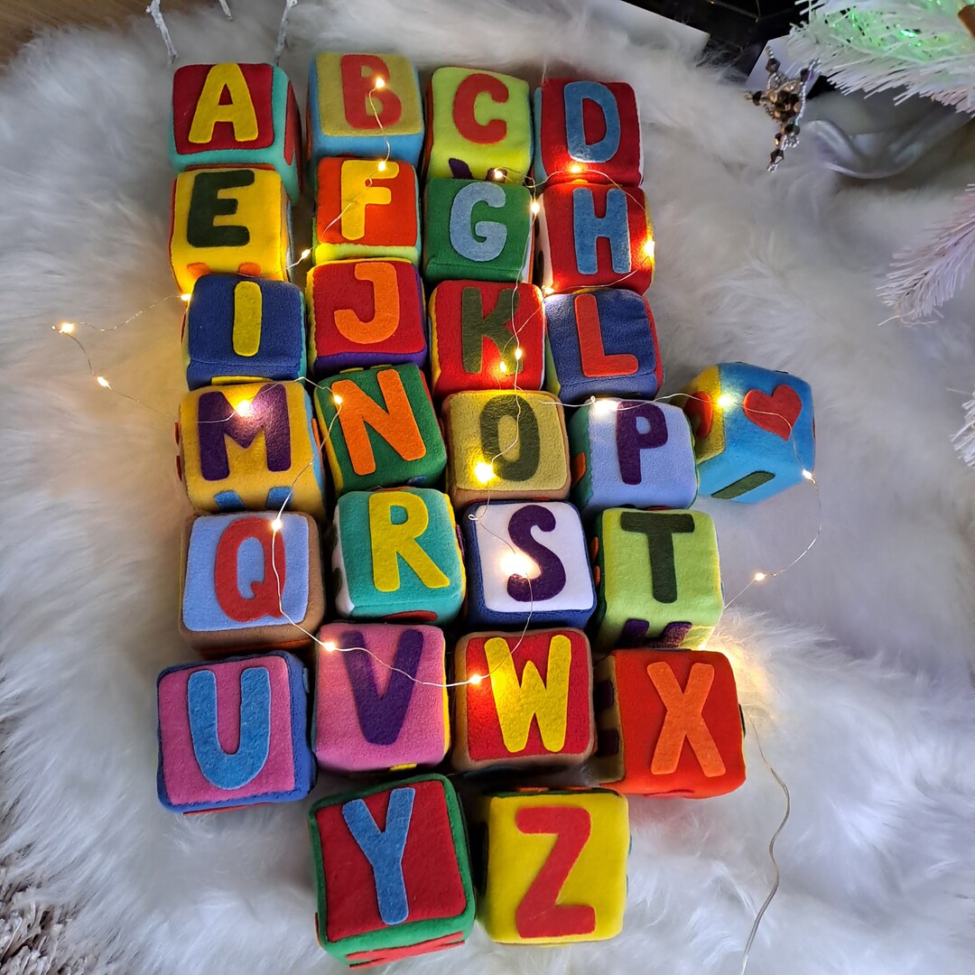 Soft Blocks Cloth Blocks Fabric Block Set Alphabet Letters Felt Abc ...