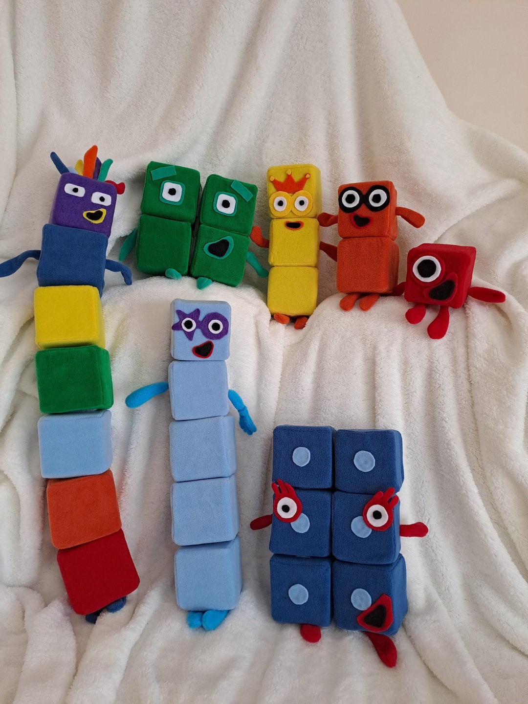 Numberblocks Characters Faces1-10 Number Plushie Soft Toy Square Full ...