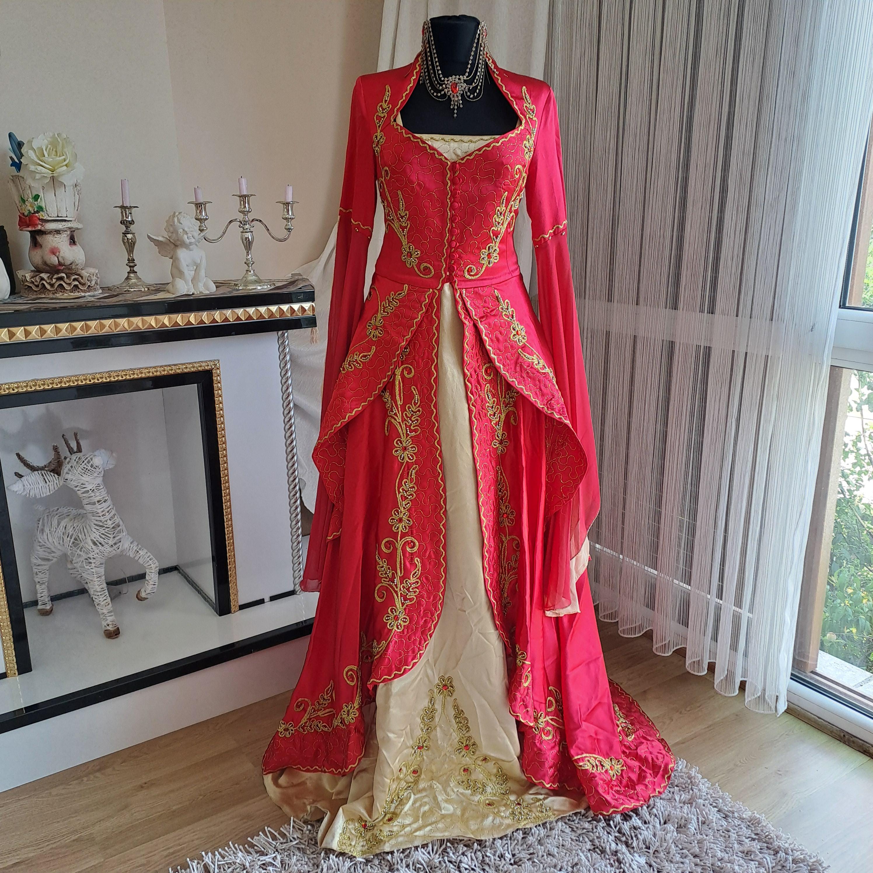 Vintage Red Turkish Kaftan Dress: Ottoman Wedding Costume S-M - Etsy
