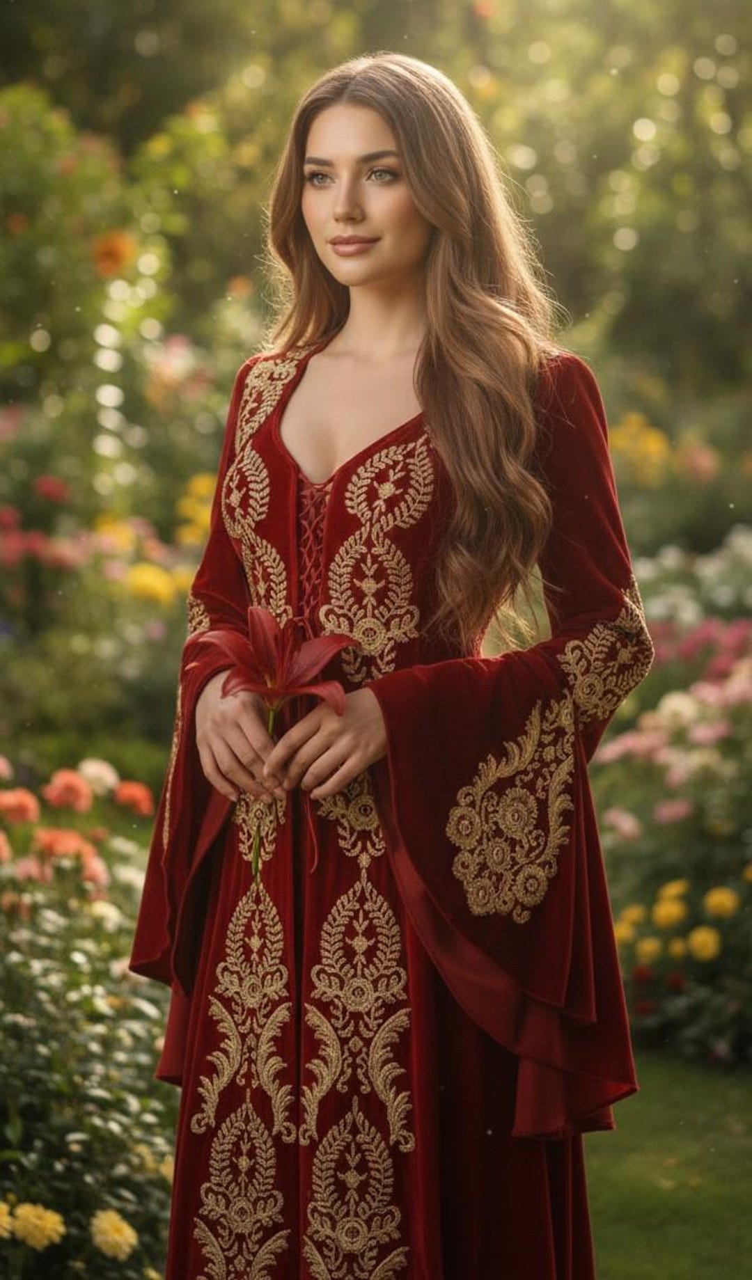 Vintage Velvet Turkish Kaftan: Red Ottoman Wedding Dress (SM) - Etsy