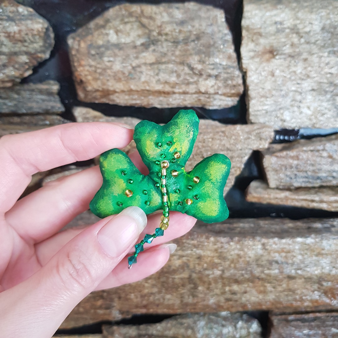 Shamrock for St. Patrick's Day Shamrock Brooch Textile Brooch Handmade ...