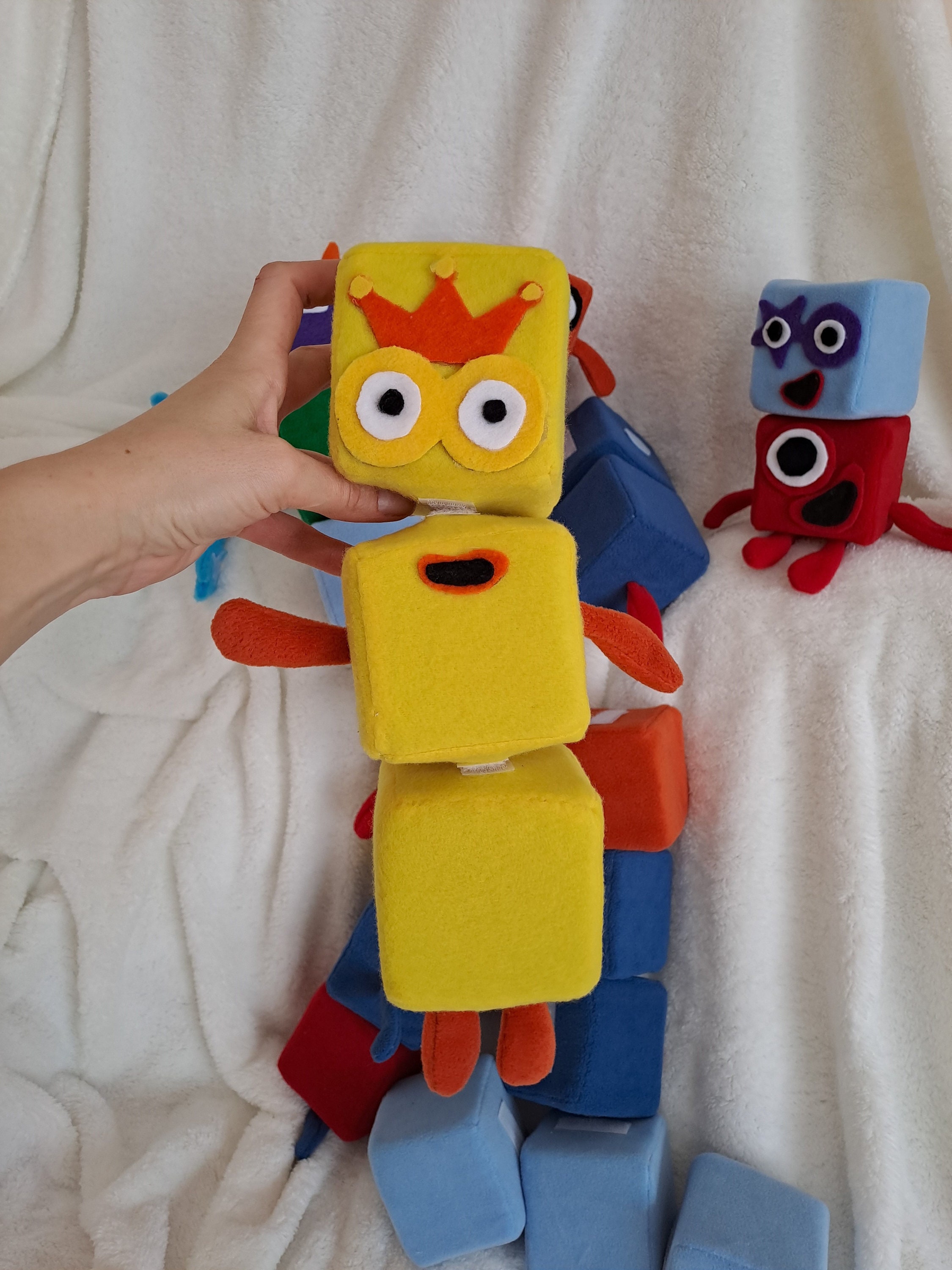 Numberblocks Faces 1-7 Number Plushie Soft Toy 3 Square Full - Etsy UK
