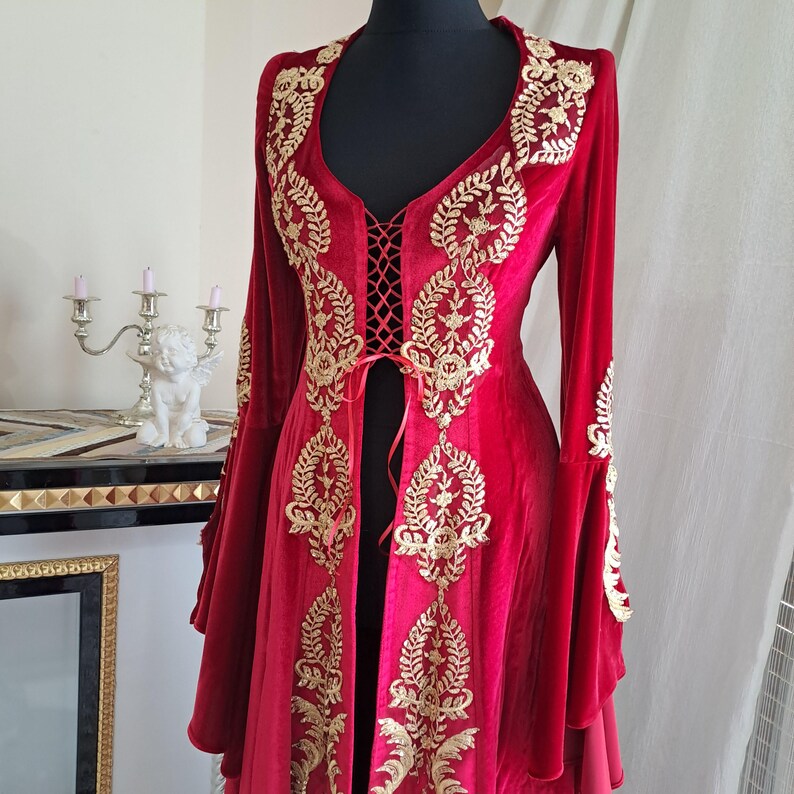 Vintage Velvet Turkish Kaftan: Red Ottoman Wedding Dress (SM) - Etsy