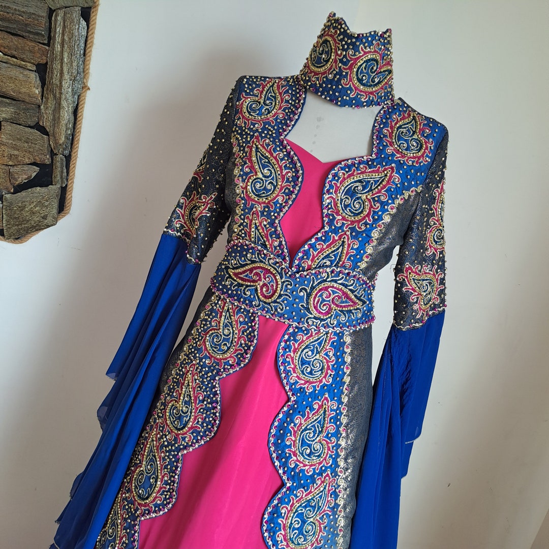 Traditional Vintage Blue Turkish Wedding Dress Red Bindalli Turkish ...