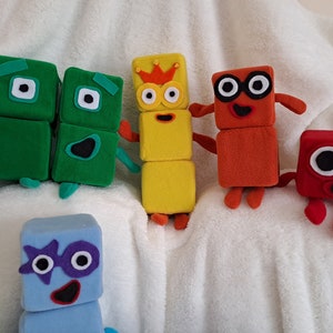 Numberblocks Faces 1-10number Plushie Soft Toy 3” Square Full Set of ...