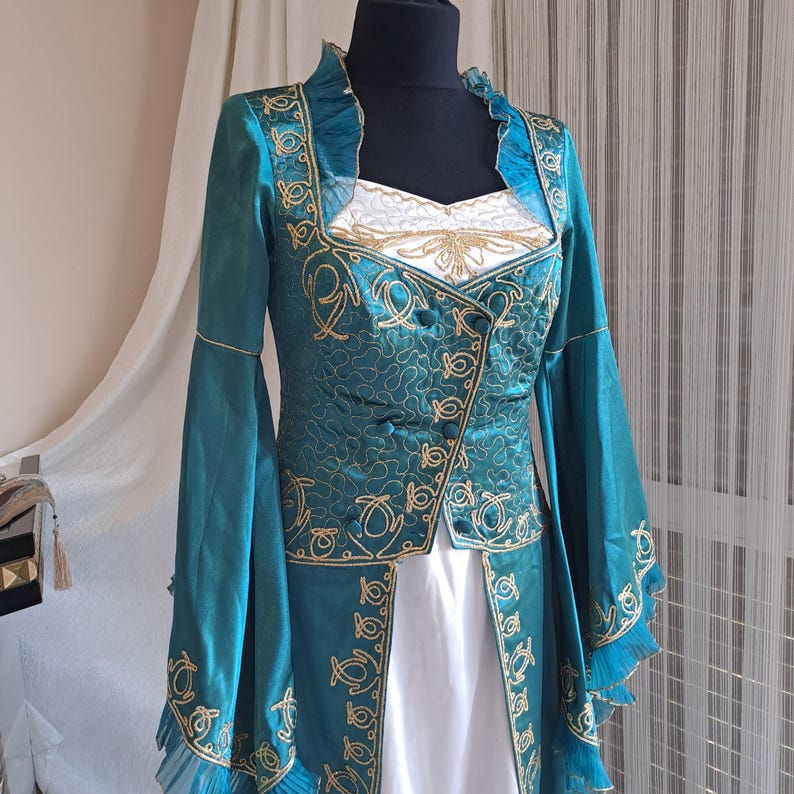 Traditional Vintage Turquoise Blue Turkish Wedding Dress Blue Bindalli ...