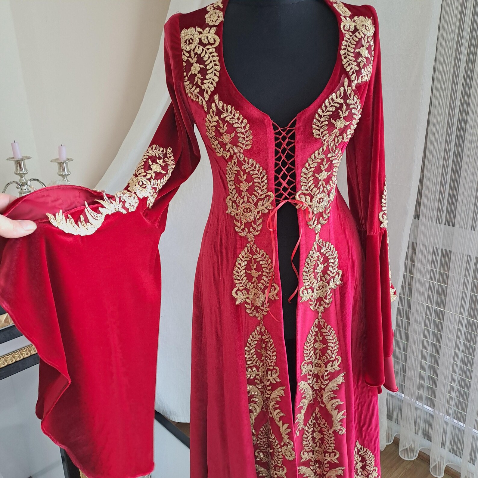 Vintage Velvet Turkish Kaftan: Red Ottoman Wedding Dress (SM) - Etsy