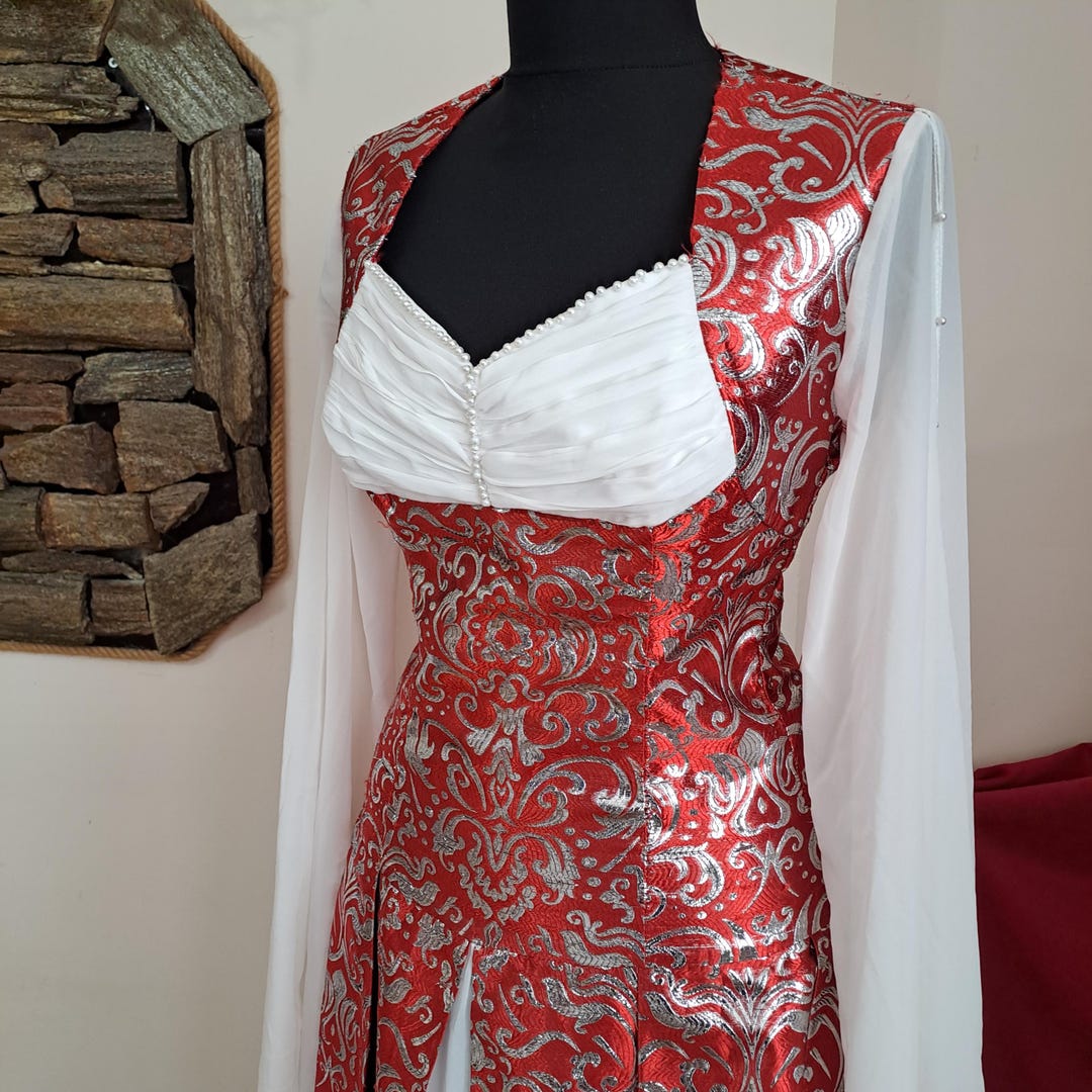 Traditional Vintage Red Turkish Wedding Dress Red Bindalli Turkish ...