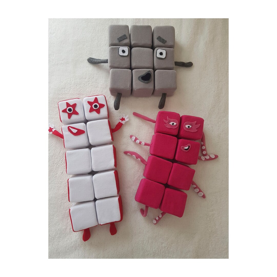 Buy Numberblocks Faces 1 10 Number Plushie Soft Toy 3x3 Square Full Set ...