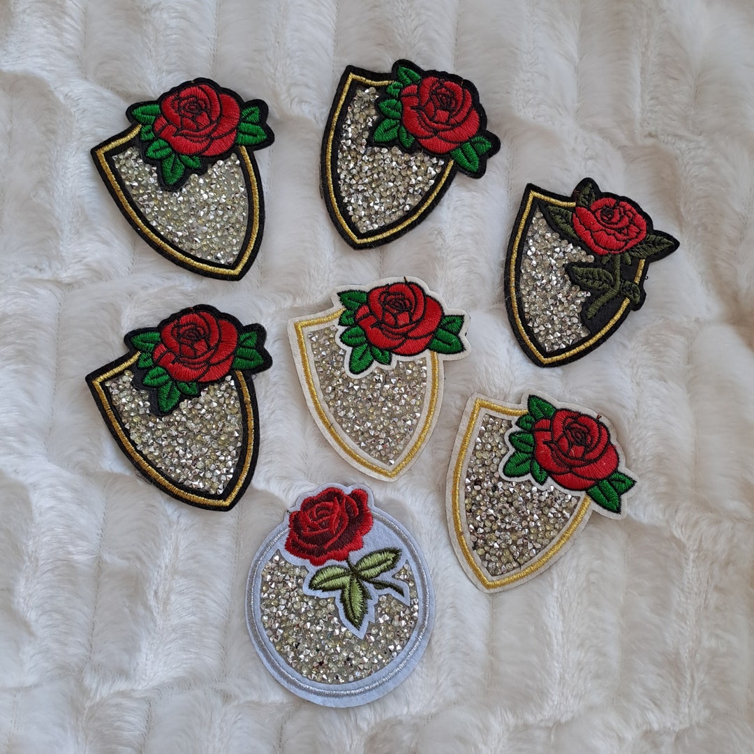 Roses Patches Set 7 of Patches With Embroidery Roses 7 Patches Set of ...