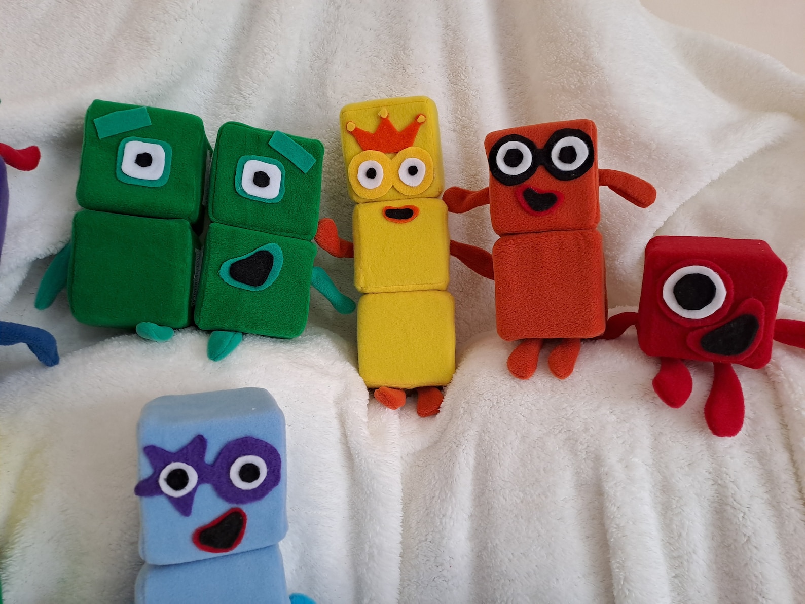Numberblocks Characters Faces1-10 Number Plushie Soft Toy 3 Square Full ...
