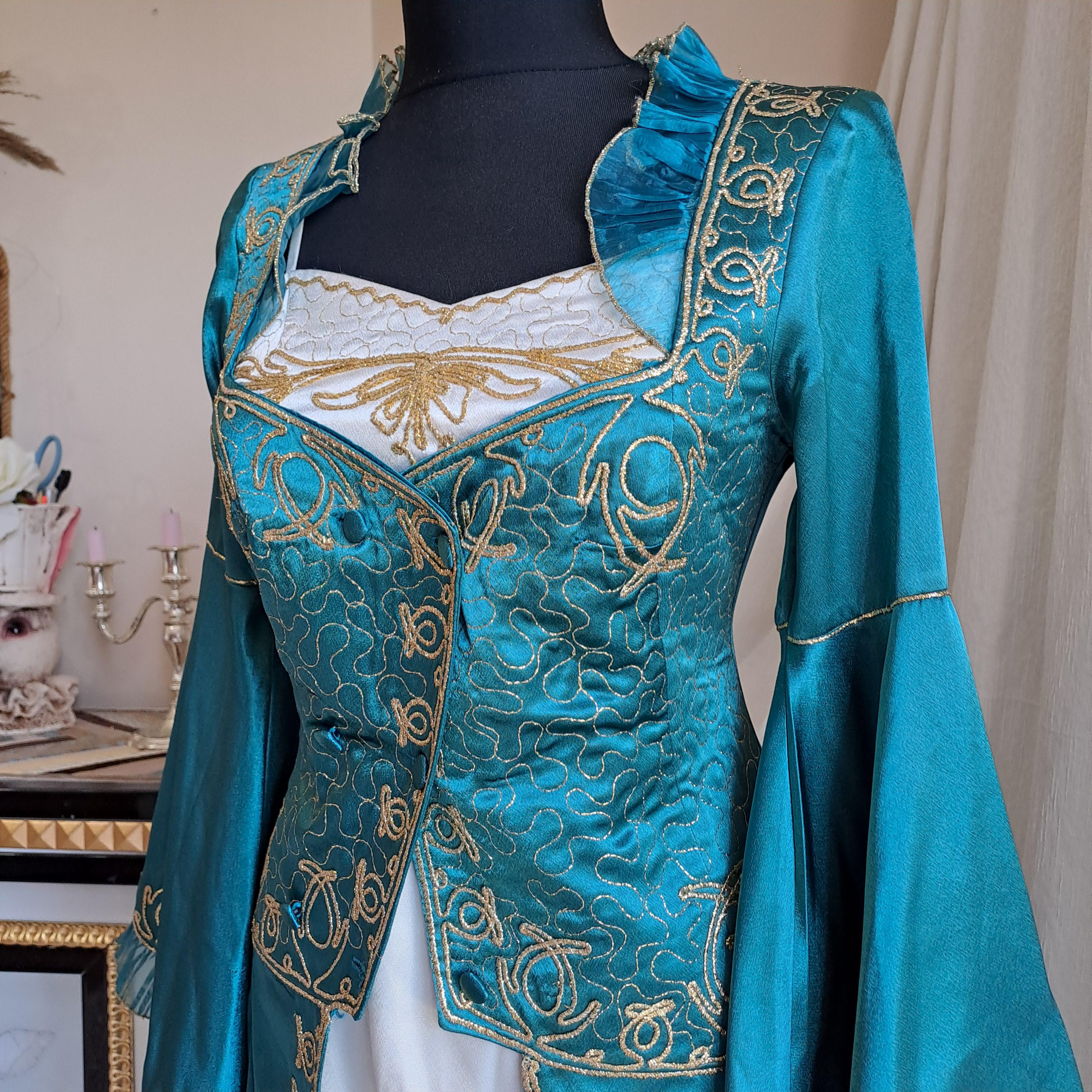 Traditional Vintage Turquoise Blue Turkish Wedding Dress Blue Bindalli ...