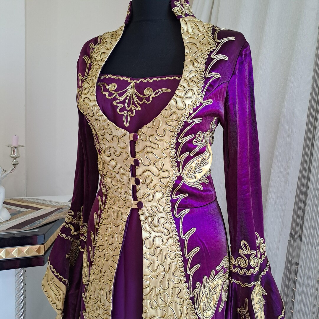 Vintage Violet Turkish Kaftan: Ottoman Wedding Dress, Ethnic Costume ...
