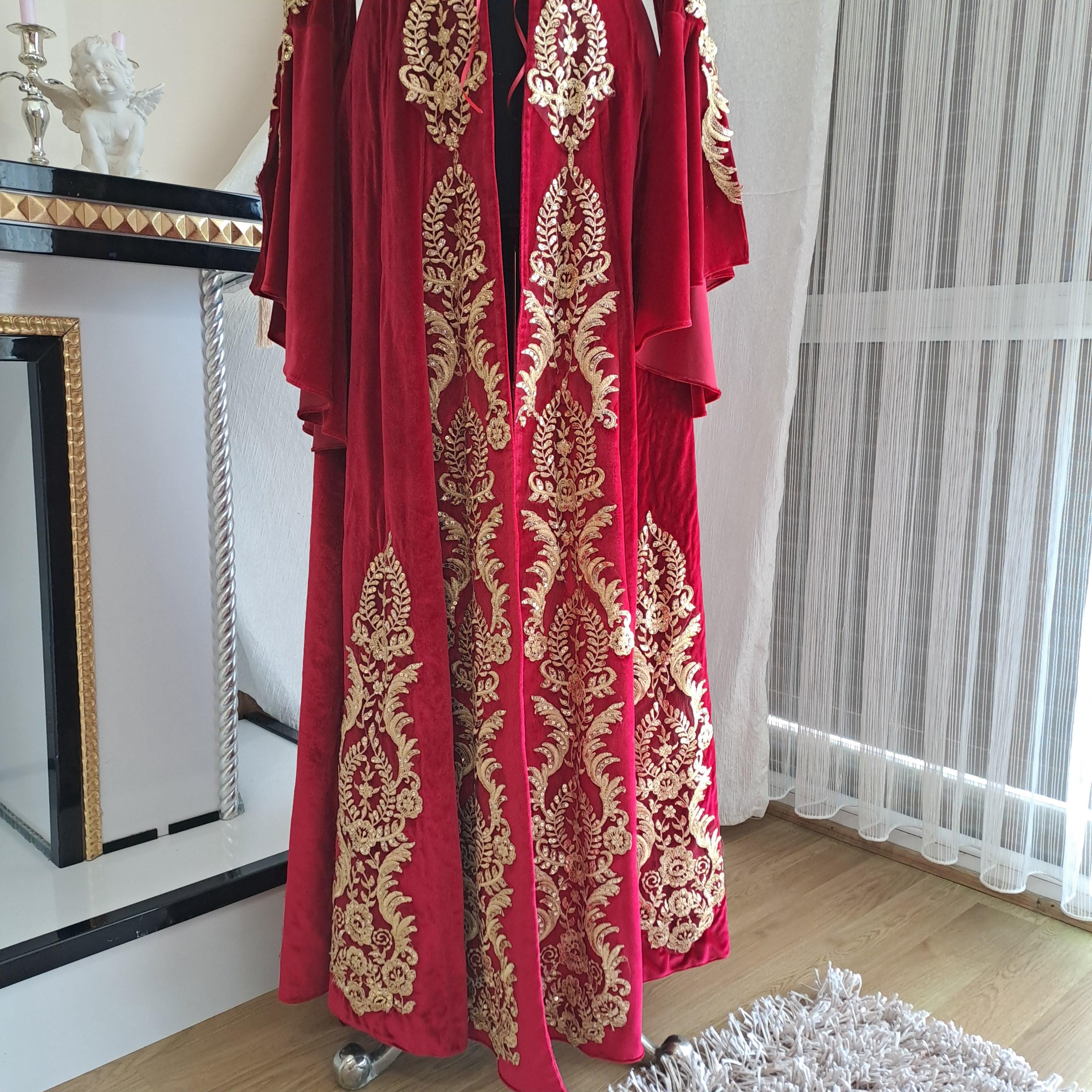 Vintage Velvet Turkish Kaftan: Red Ottoman Wedding Dress (SM) - Etsy