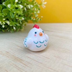 Mini Chicken Figurine, Handmade Clay Chicken, Cute Chicken Gifts, Farm ...