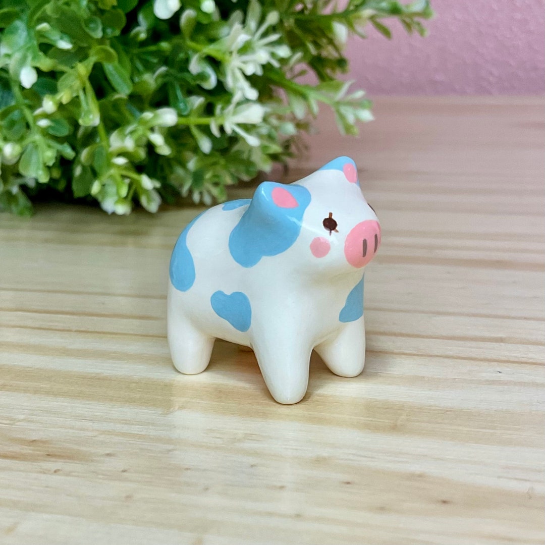 Cute Cow Figurine Clay Figurine Pastel Decor Farm Animals - Etsy