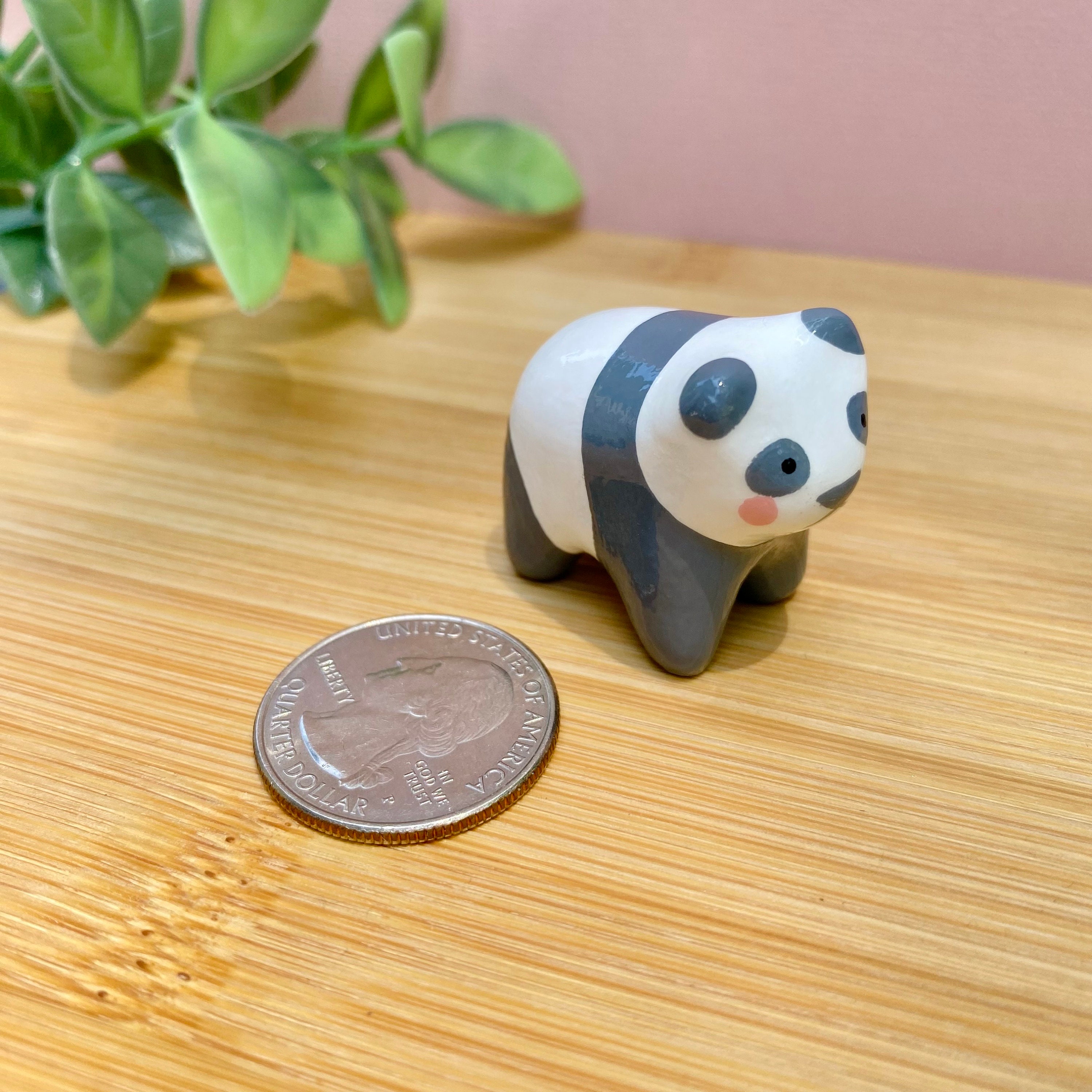 Panda Figurine, Clay Panda Bear, Cute Panda, Panda Decor, Cute Animal ...