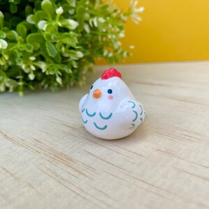 Mini Chicken Figurine, Handmade Clay Chicken, Cute Chicken Gifts, Farm ...