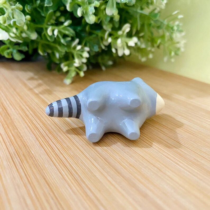 Raccoon Figurine, Cute Miniature Raccoon, Woodland Animal, Forest Room ...