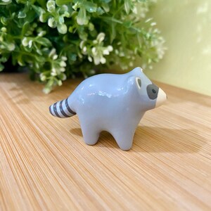 Raccoon Figurine, Cute Miniature Raccoon, Woodland Animal, Forest Room ...