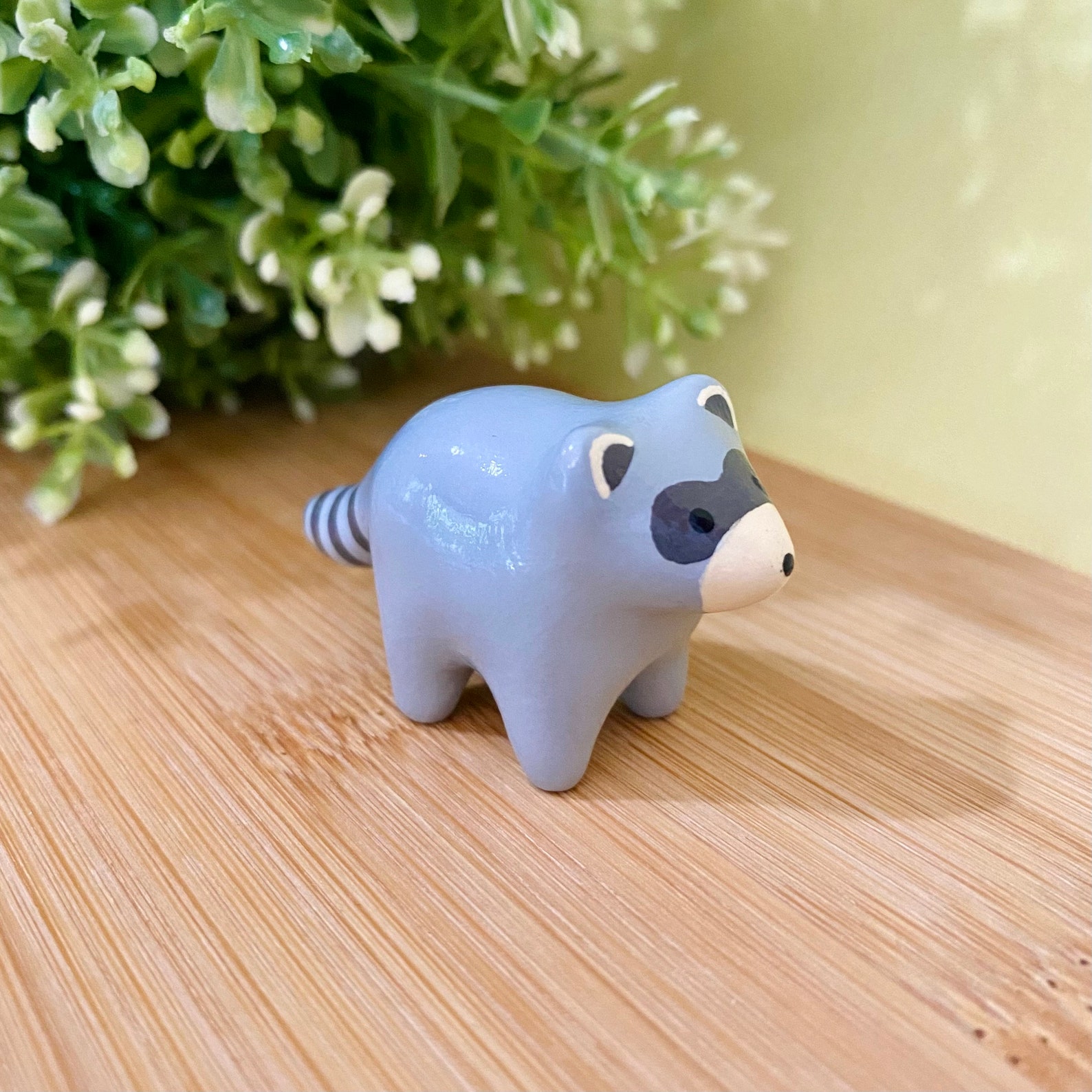 Raccoon Figurine, Cute Miniature Raccoon, Woodland Animal, Forest Room ...