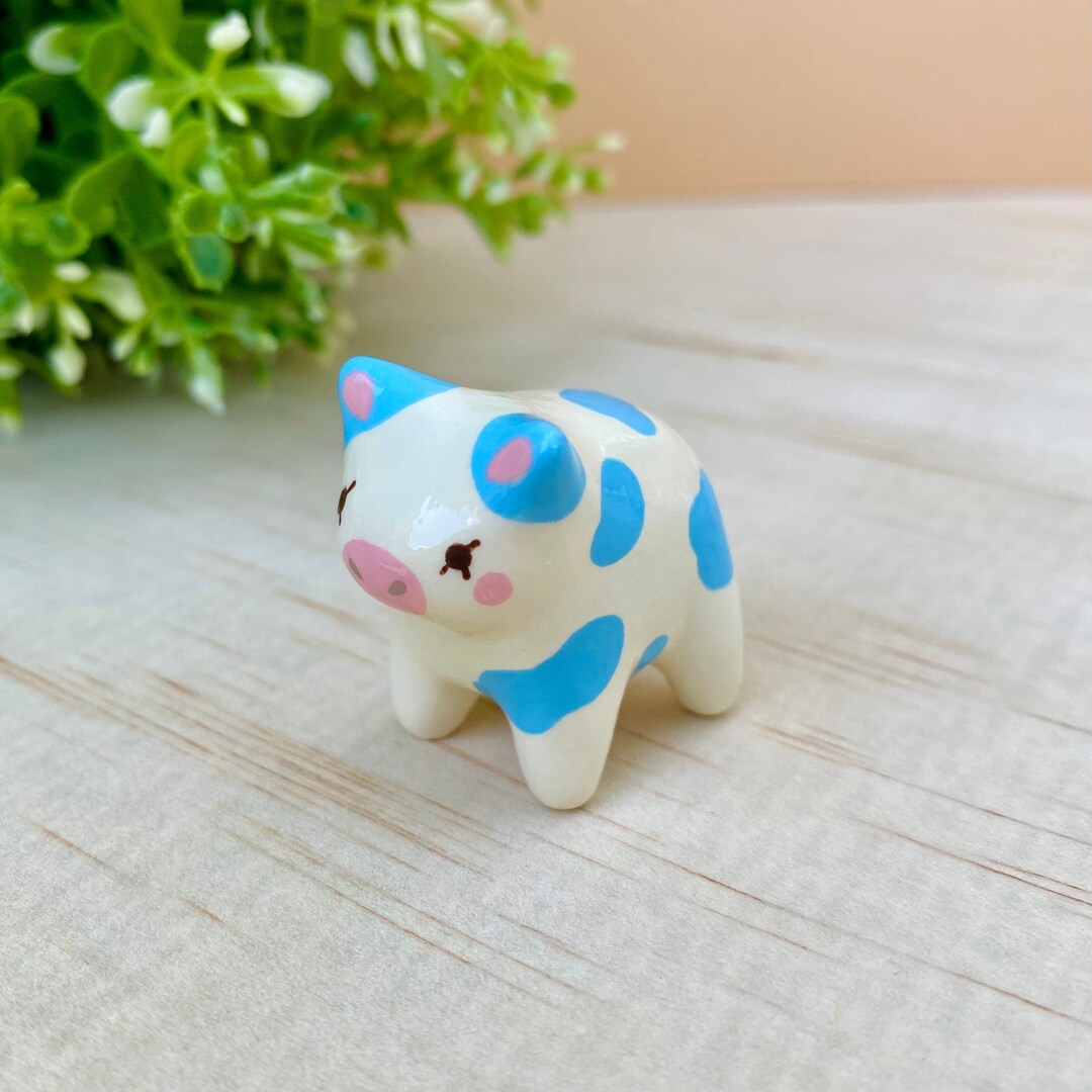Cow Figurine, Handmade Clay Figurine, Cute Cow Sculpture, Cow Gifts ...