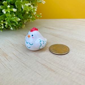 Mini Chicken Figurine, Handmade Clay Chicken, Cute Chicken Gifts, Farm ...