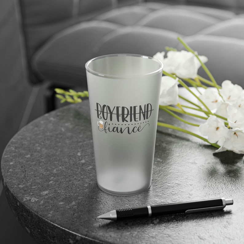 Fiance Gift, Frosted Beer Pint Glass 16oz, Engagement Gift - Etsy