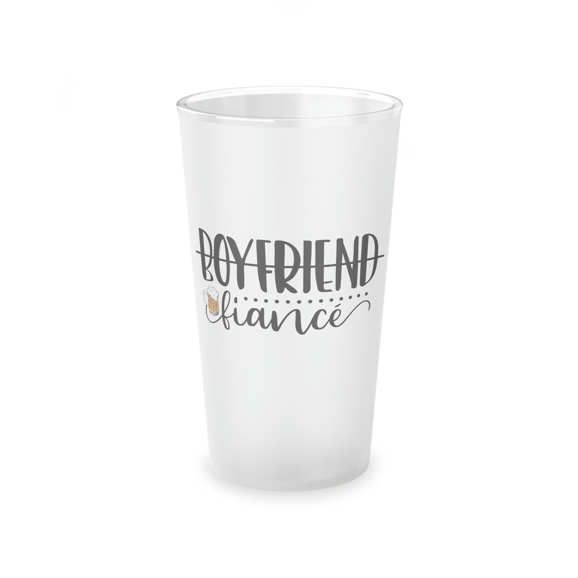 Fiance Gift, Frosted Beer Pint Glass 16oz, Engagement Gift - Etsy