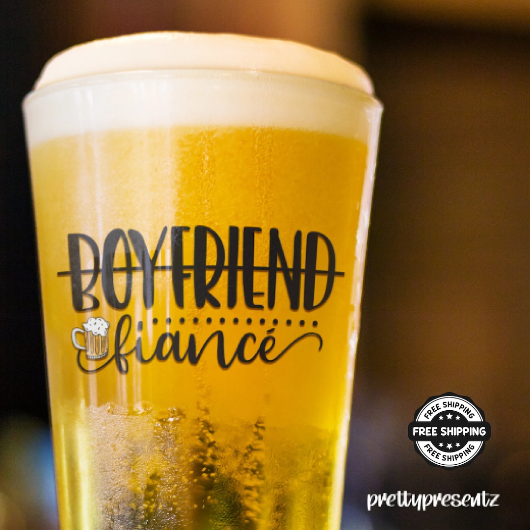 Fiance Gift, Frosted Beer Pint Glass 16oz, Engagement Gift - Etsy