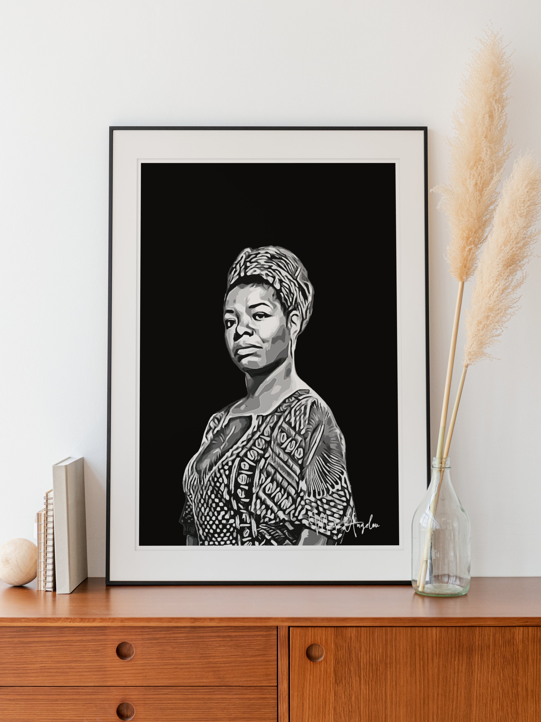 Maya Angelou Portrait Print - Original Artwork - Inspiring - Famous ...
