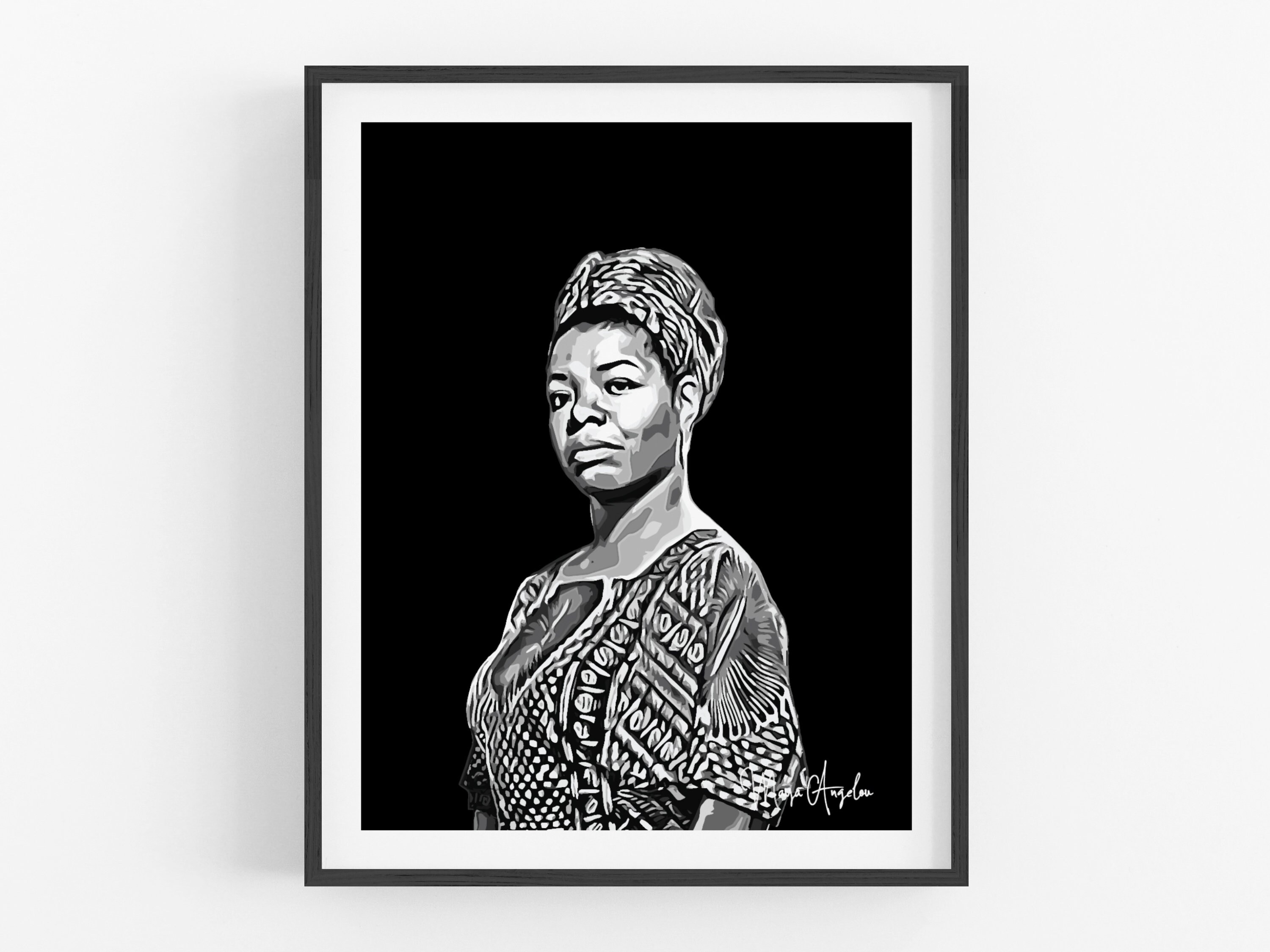 Maya Angelou Portrait Print - Original Artwork - Inspiring - Famous ...