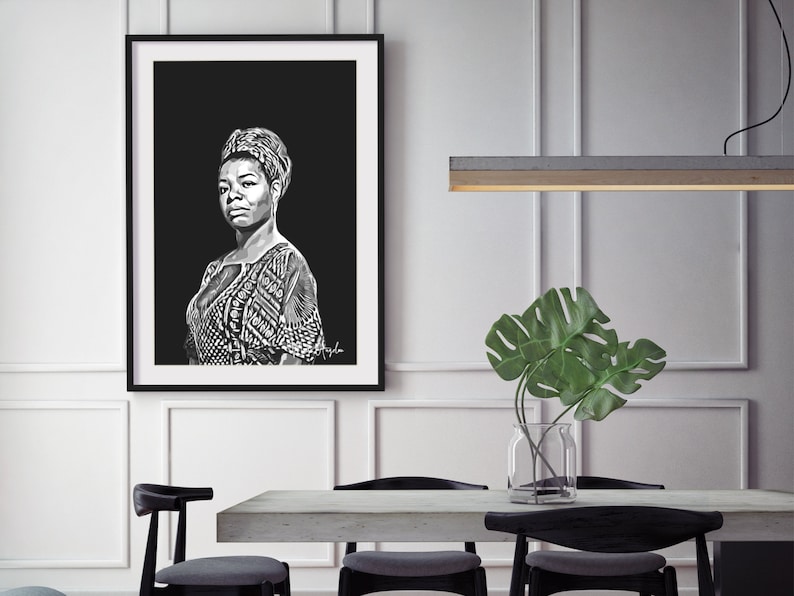 Maya Angelou Portrait Print - Original Artwork - Inspiring - Famous ...