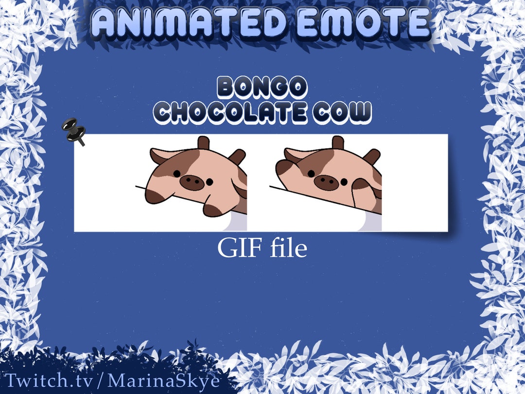 Bongo Chocolate Cow Animated Emote - Twitch, Discord, Kawaii - Etsy