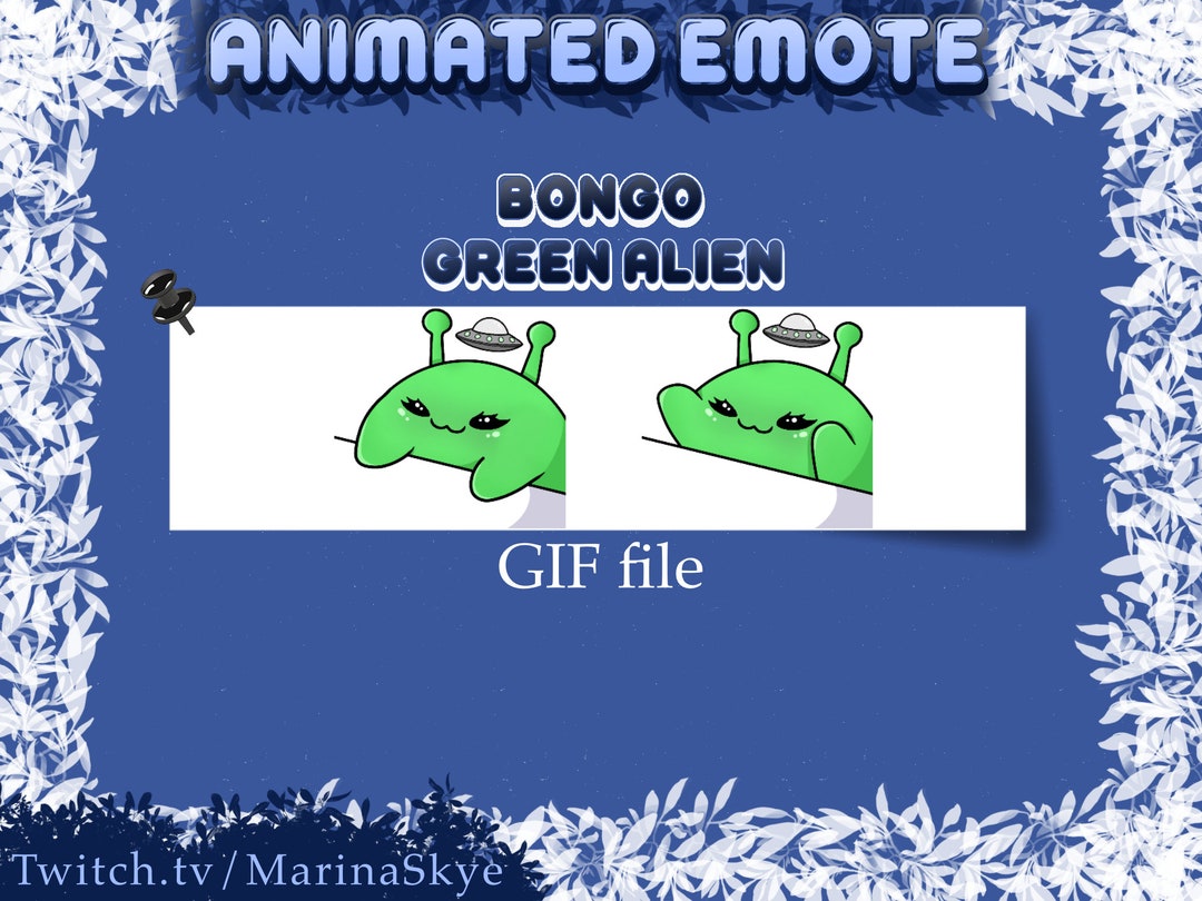 Bongo Green Alien Animated Emote- Twitch, Discord, Kawaii - Etsy