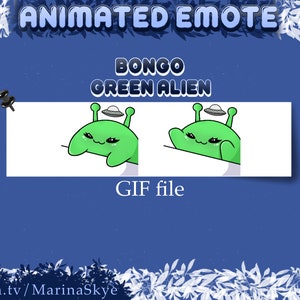 Bongo Green Alien Animated Emote- Twitch, Discord, Kawaii - Etsy