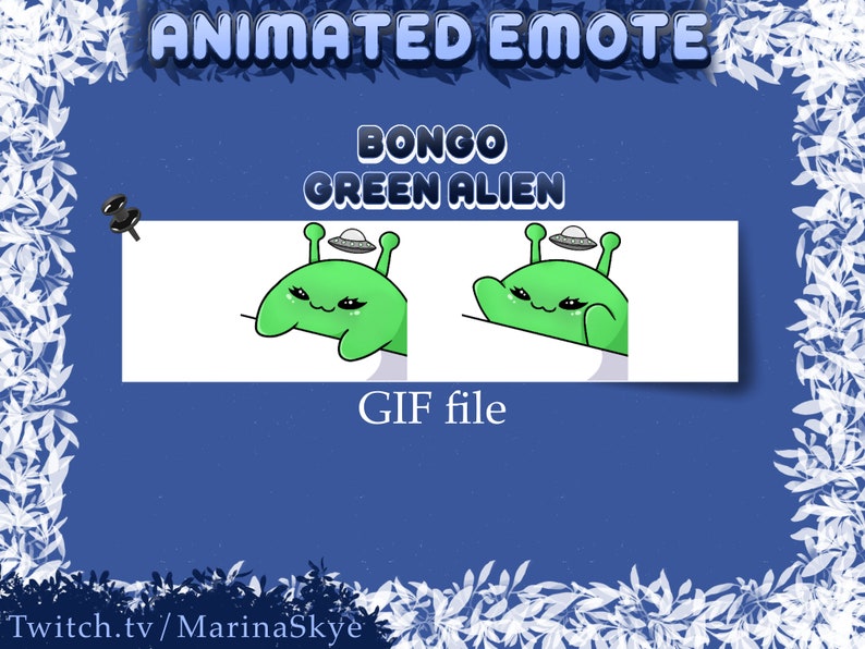 Bongo Green Alien Animated Emote- Twitch, Discord, Kawaii - Etsy