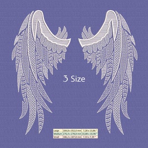 Angel Wings, Machine Embroidery Design 3 Sizes Instant Download ZIP - Etsy
