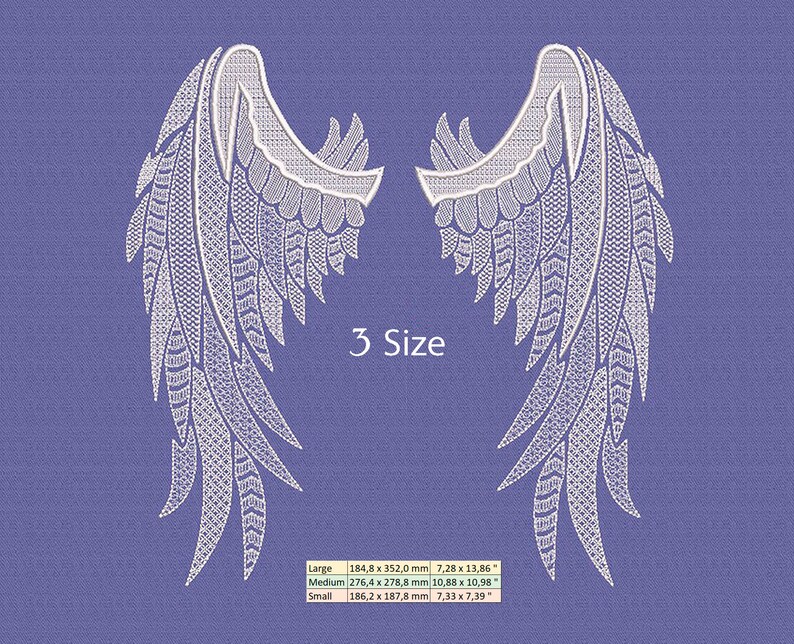 Angel Wings, Machine Embroidery Design 3 Sizes Instant Download ZIP - Etsy