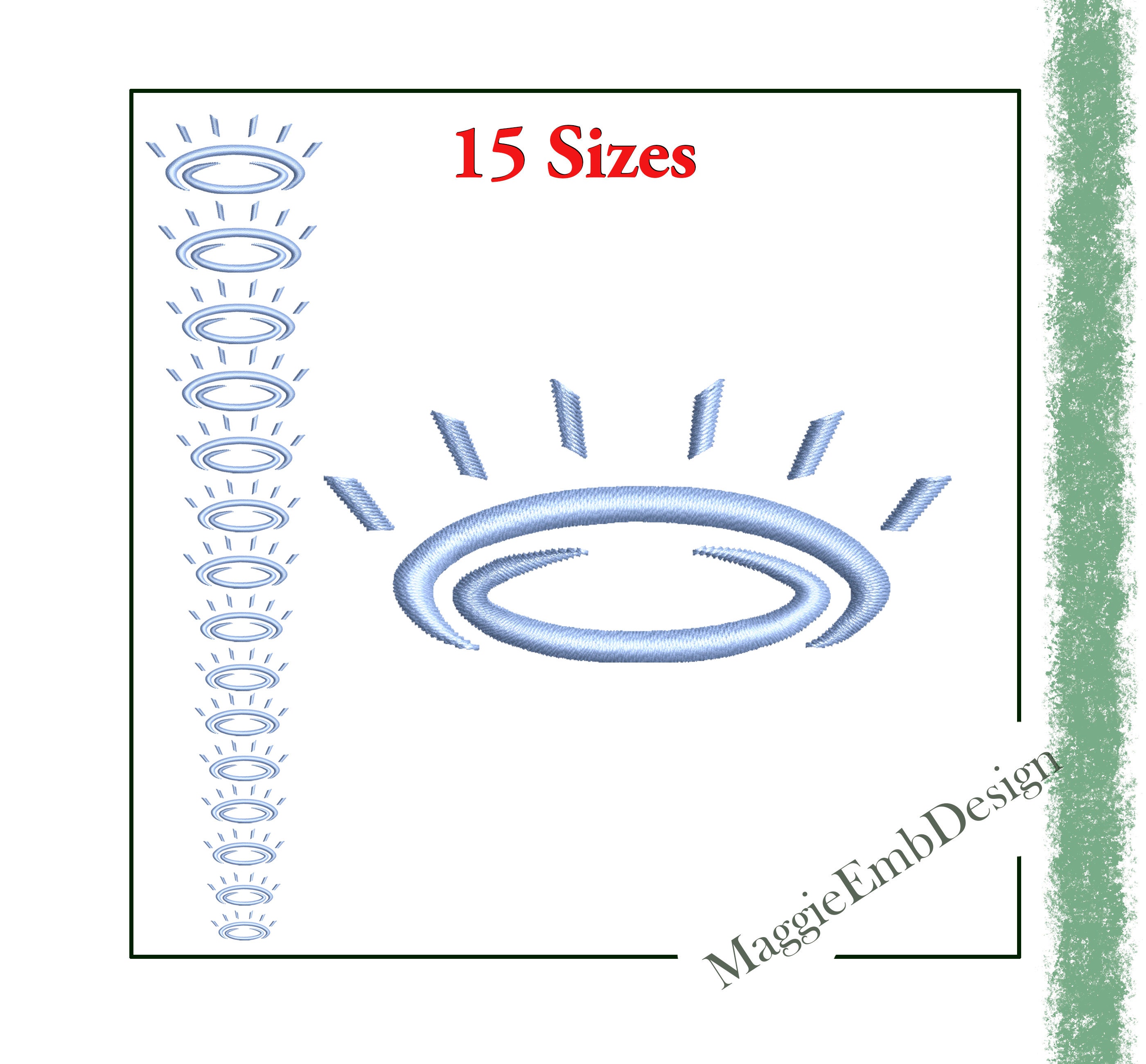 Halo, Nimbus, Machine Embroidery Design, 15 Sizes, for Hoop 4'' and 5 ...