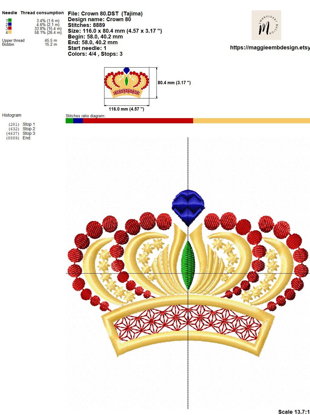 Crown Embroidery Design. Machine Embroidery Design. Crown King Queen ...