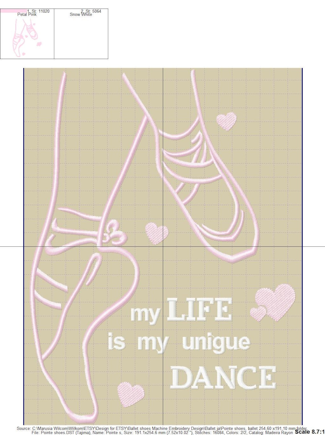 Pointe Shoes Ballet Machine Embroidery Design - Etsy