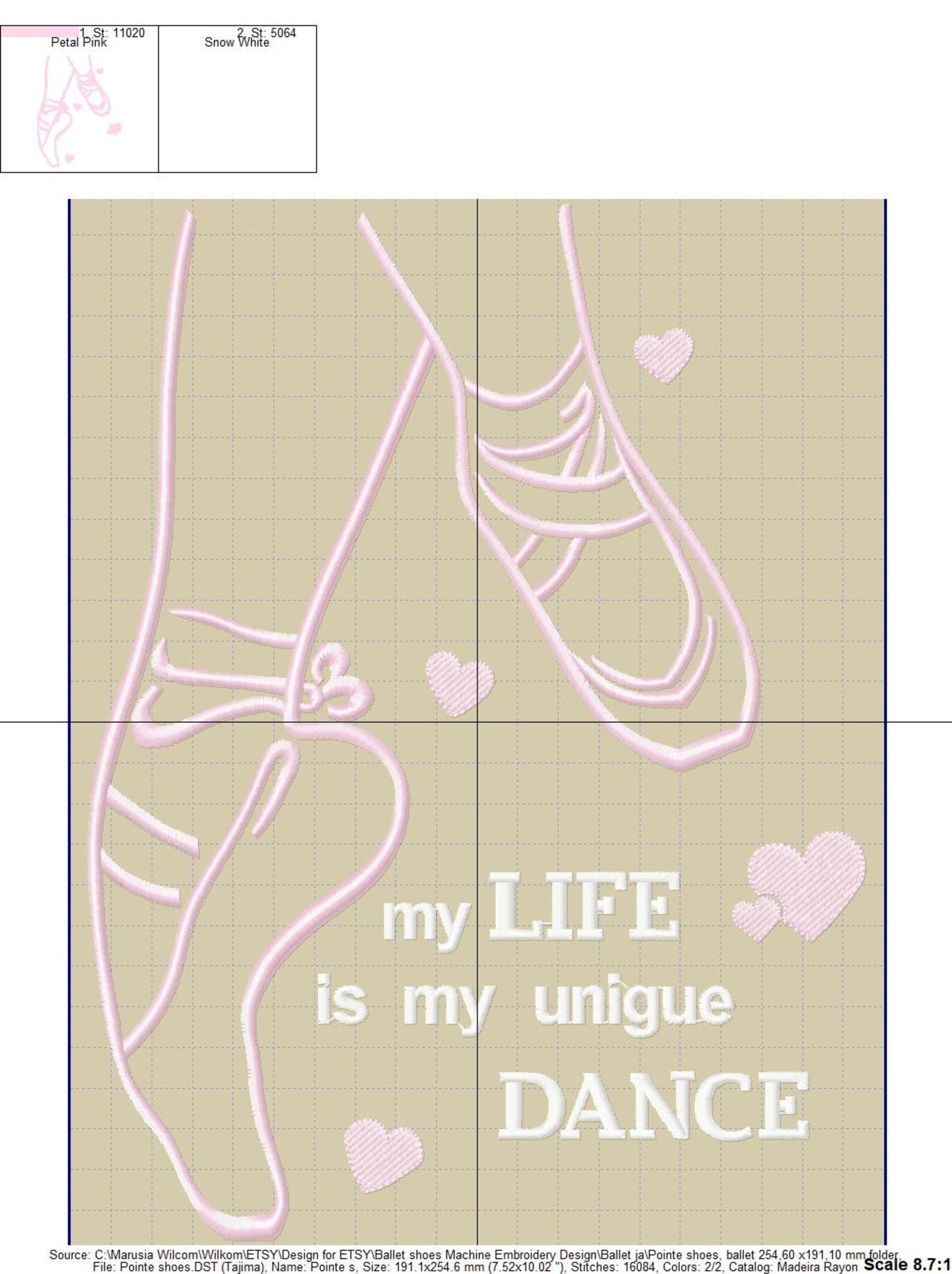 Pointe Shoes Ballet Machine Embroidery Design - Etsy